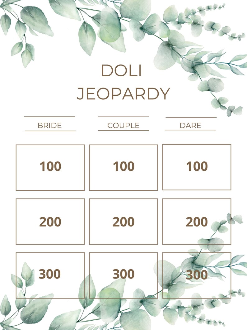 Doli Jeopardy Game - Etsy Canada