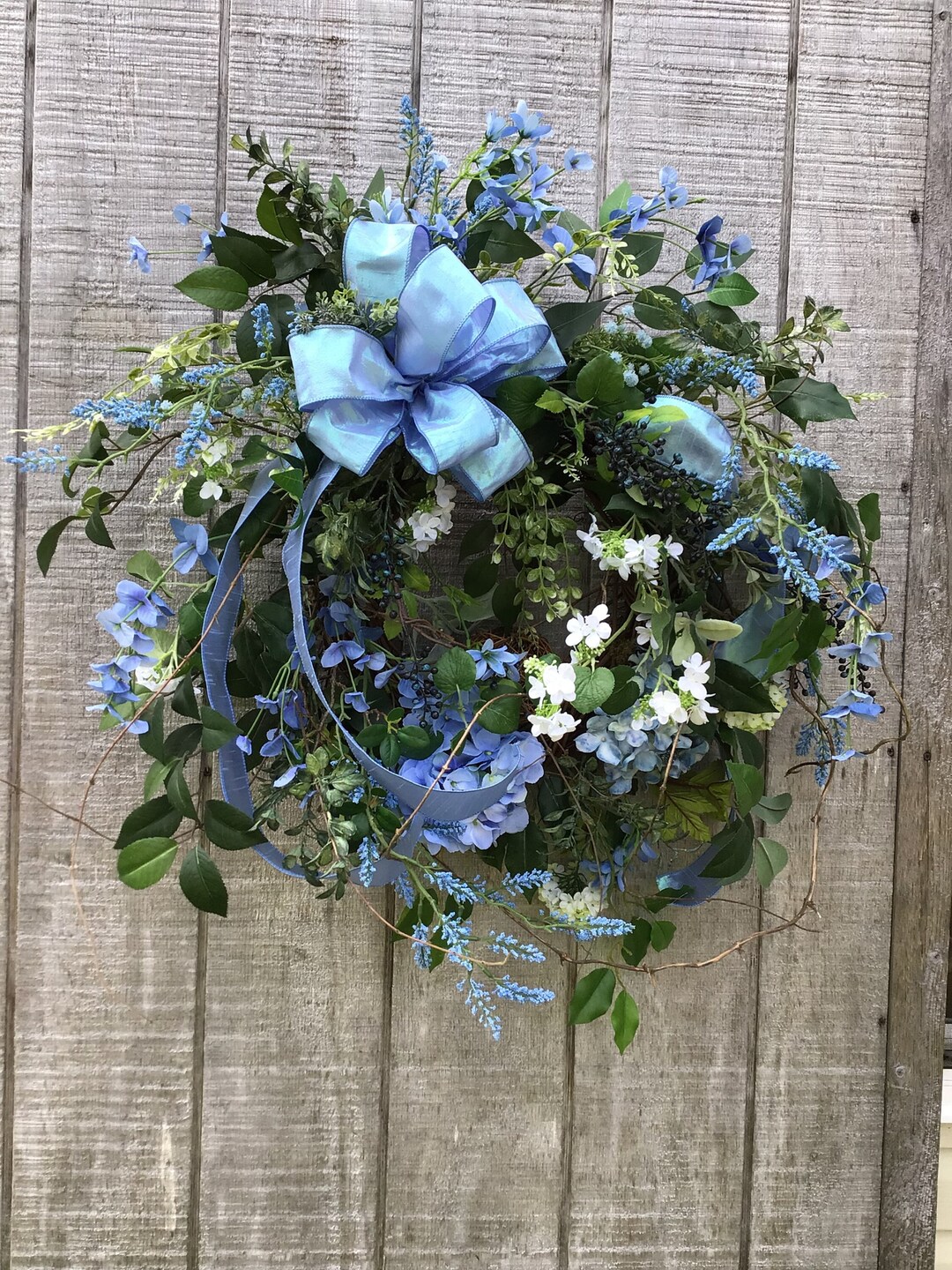Blue Hydrangea & Blueberry Wreath, Cinderella Style - Etsy