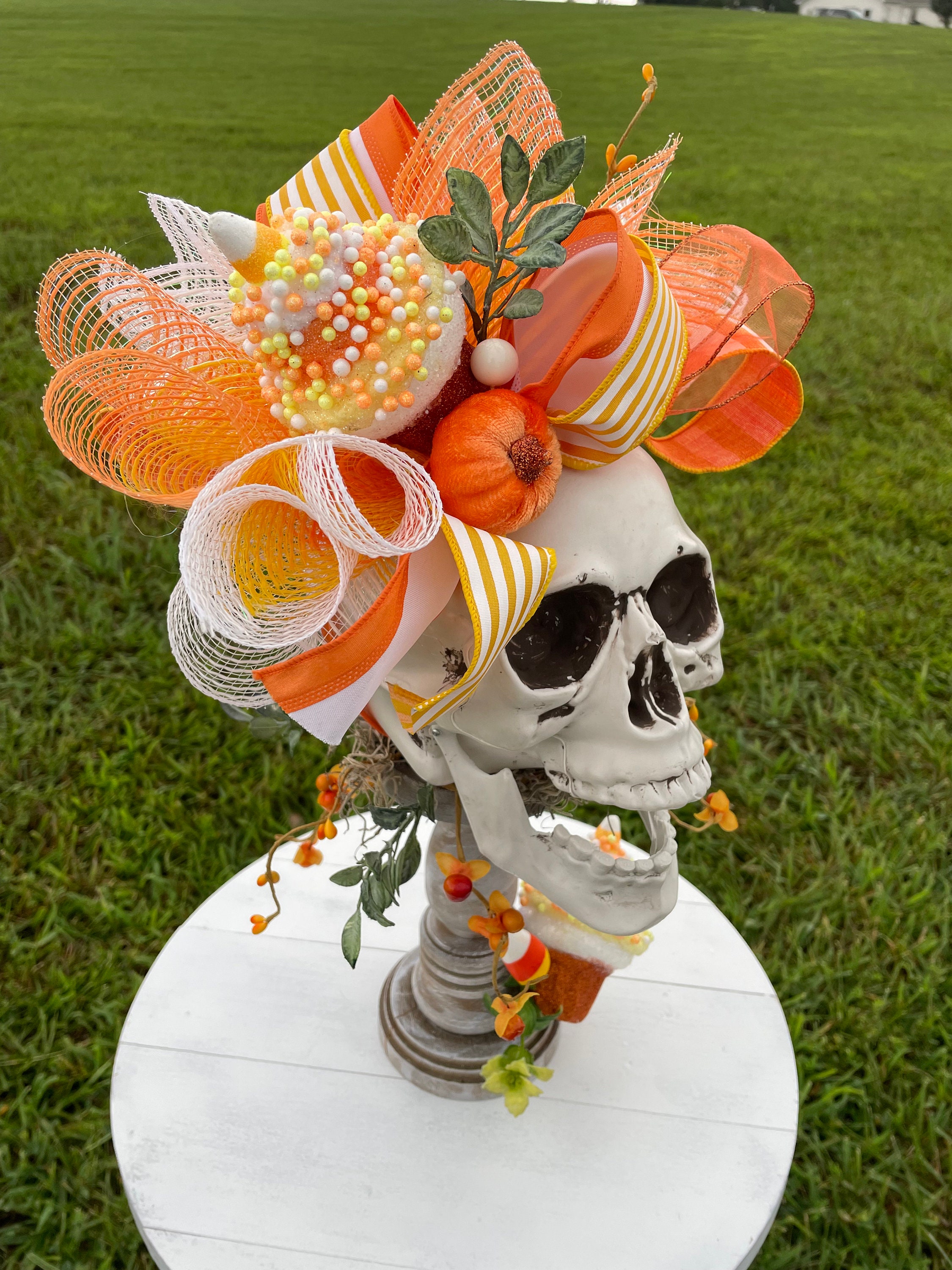 Halloween Candlestick Arrangement, Candy Corn Cupcakes, Bright ...