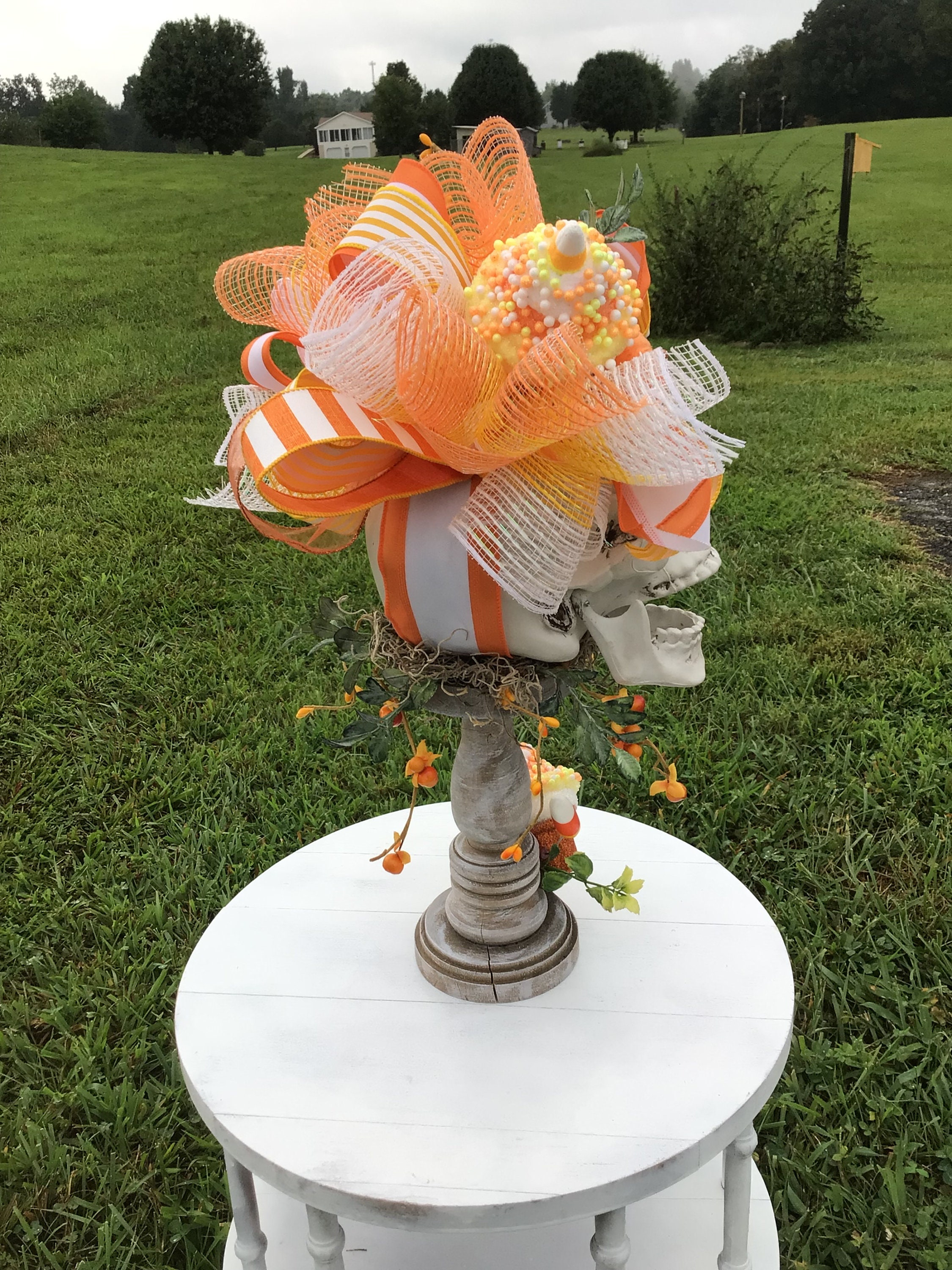 Halloween Candlestick Arrangement, Candy Corn Cupcakes, Bright ...