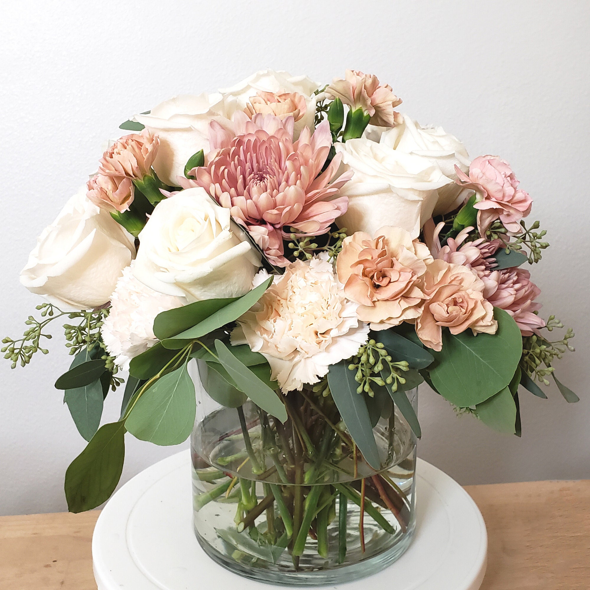 Blush Flower Arrangement Video Tutorial With Step by Step Instructions ...