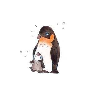 Baby Penguin Mini Print - Etsy