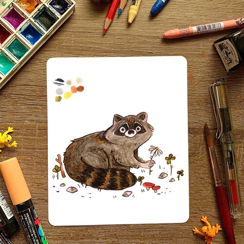 Flower Bandit Mini Print - Etsy