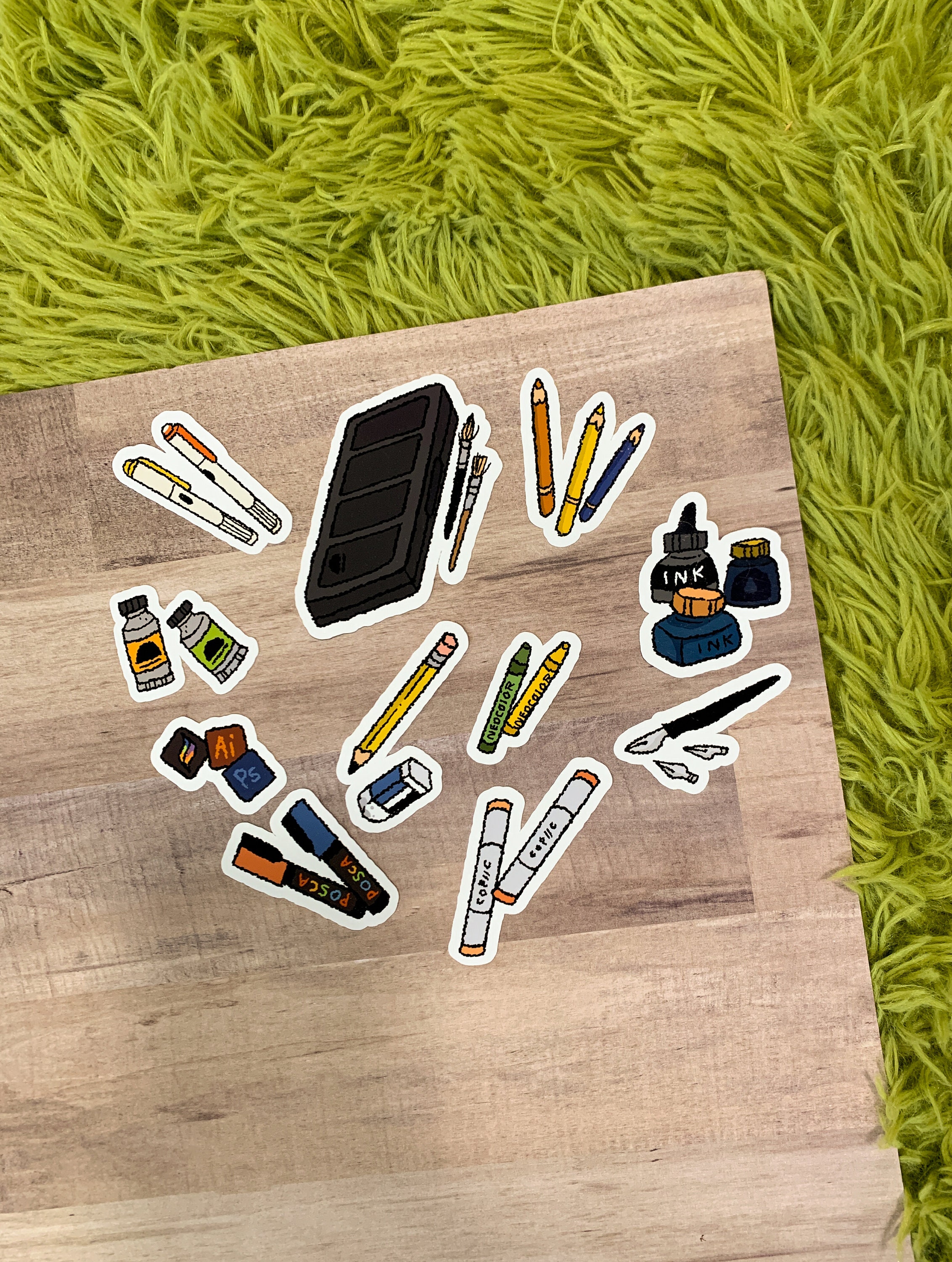Itty Bitty Art Supplies Sticker Pack - Etsy