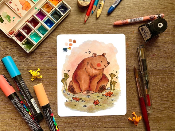 Baby Bear Mini Print - Etsy
