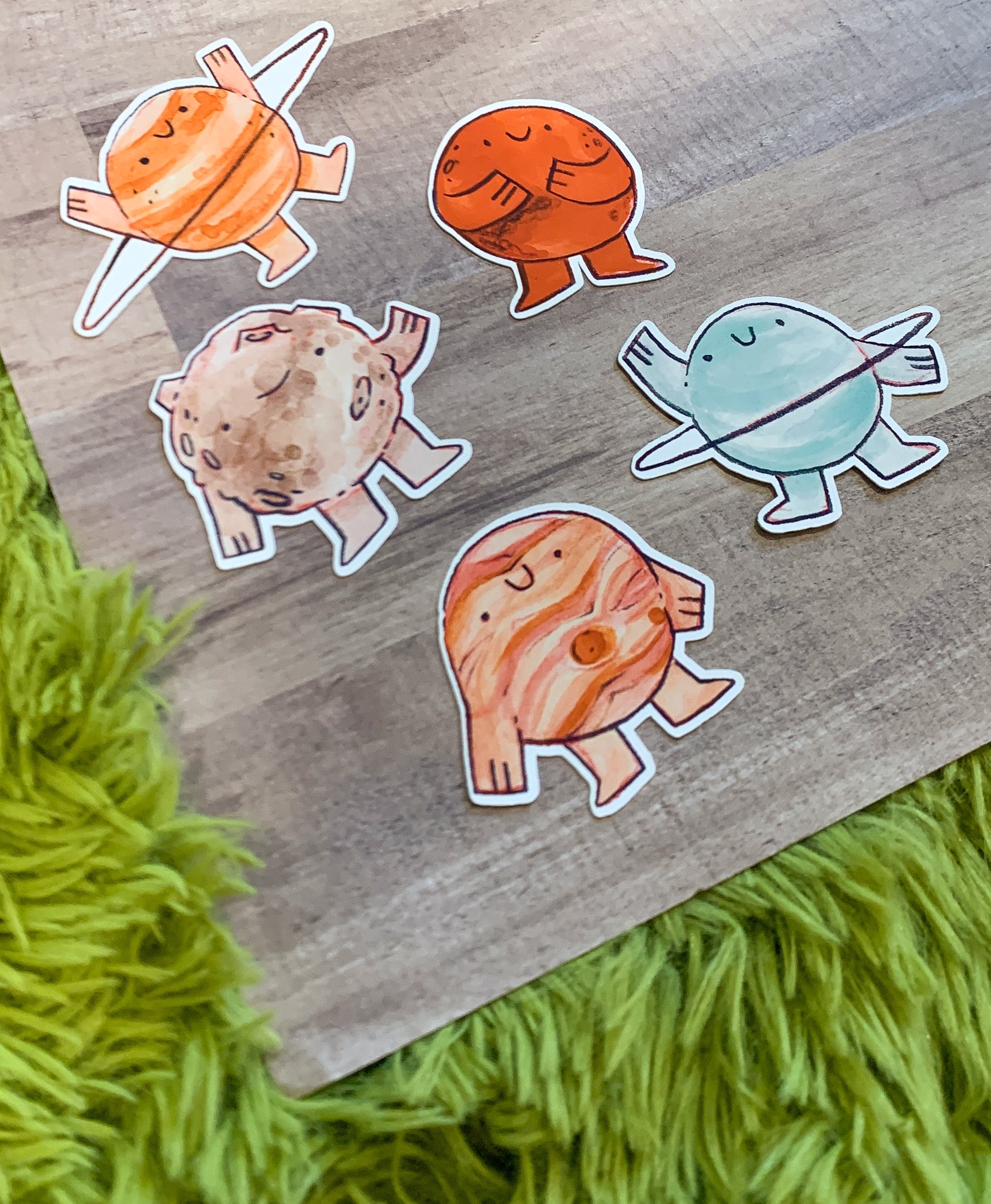 Planet Friends Sticker Pack - Etsy