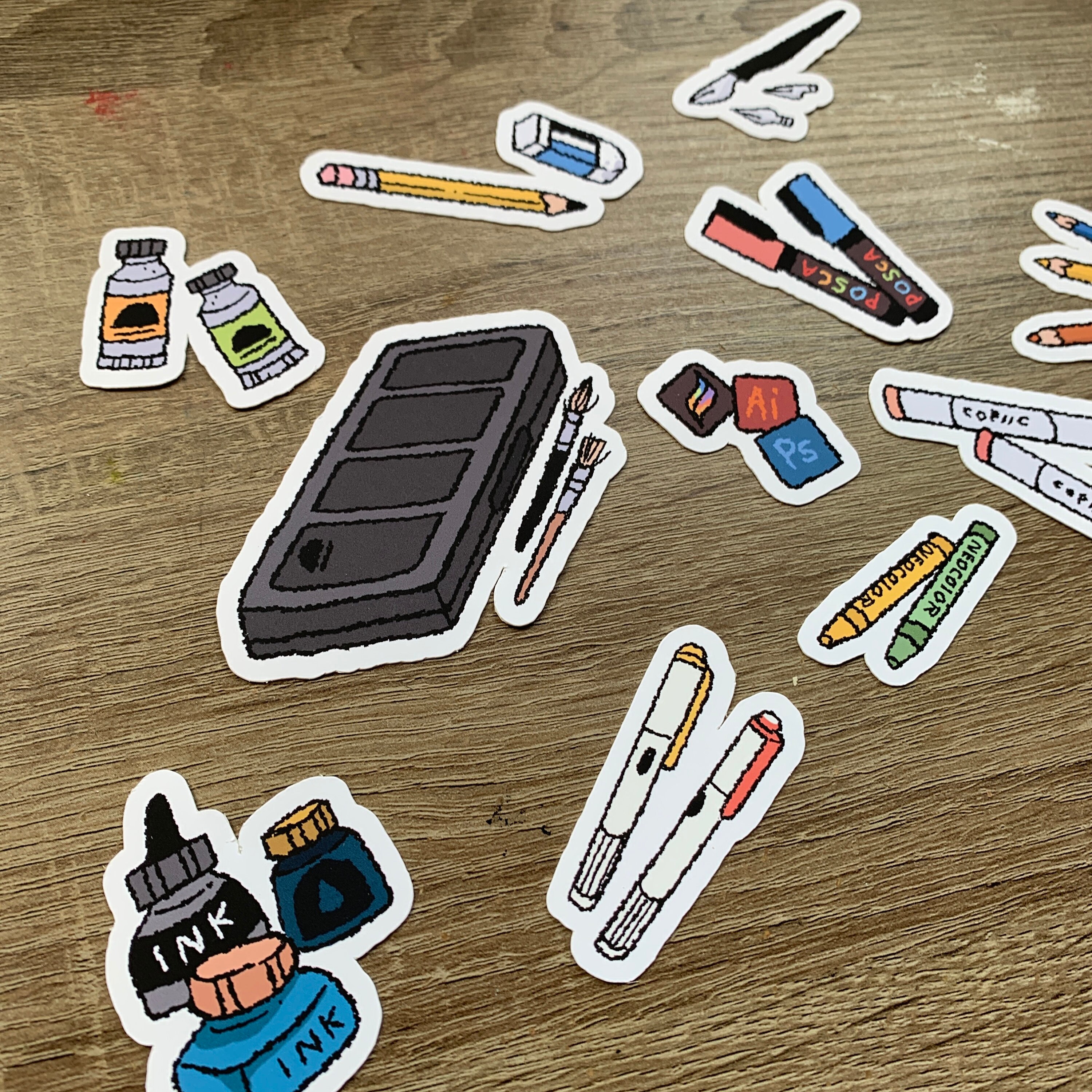 Itty bitty art supplies sticker pack | Etsy