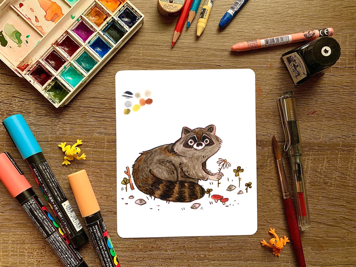 Flower Bandit Mini Print | Etsy