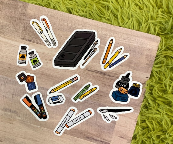 Itty Bitty Art Supplies Sticker Pack - Etsy