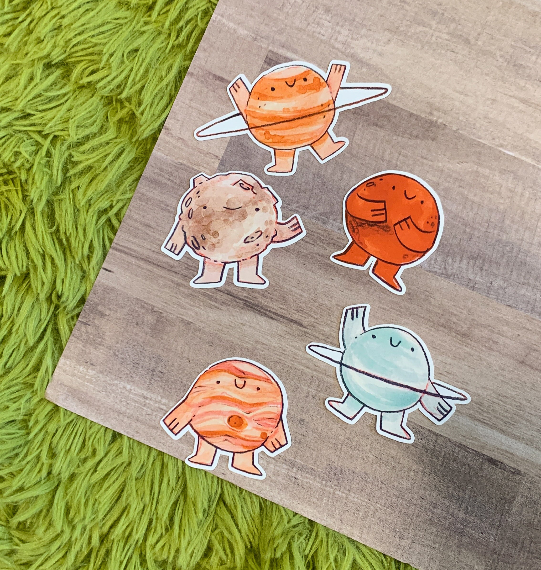 Planet Friends Sticker Pack - Etsy