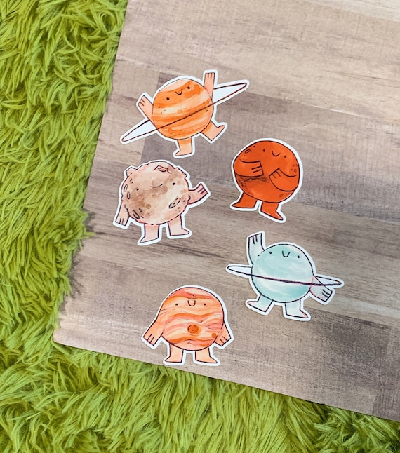 Planet Friends Sticker Pack - Etsy