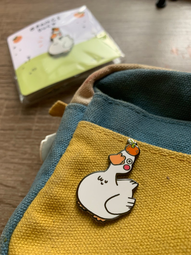Orange Duck Hard Enamel Pin - Etsy