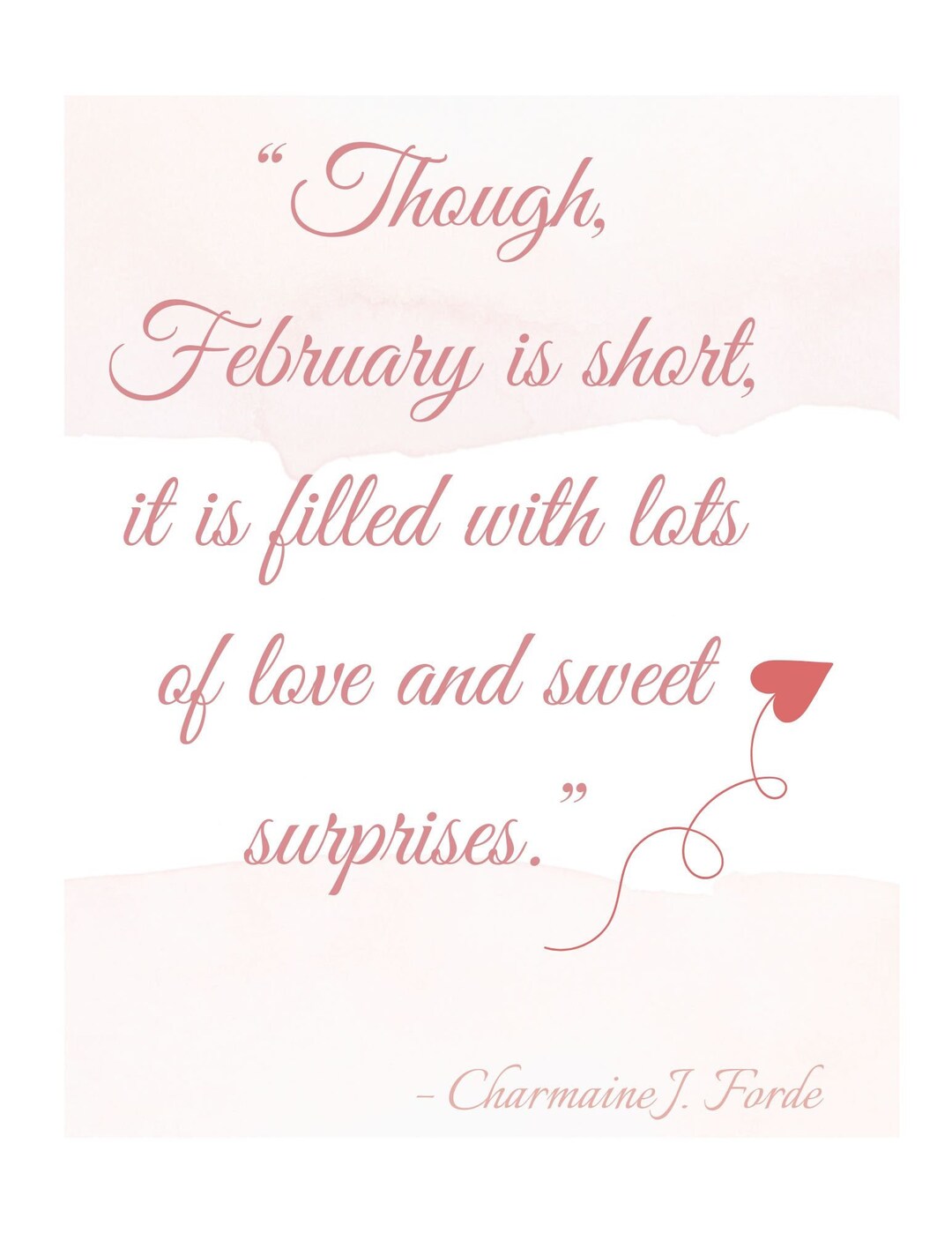 February Quote Instant Download - February is Short Quote - Printable ...