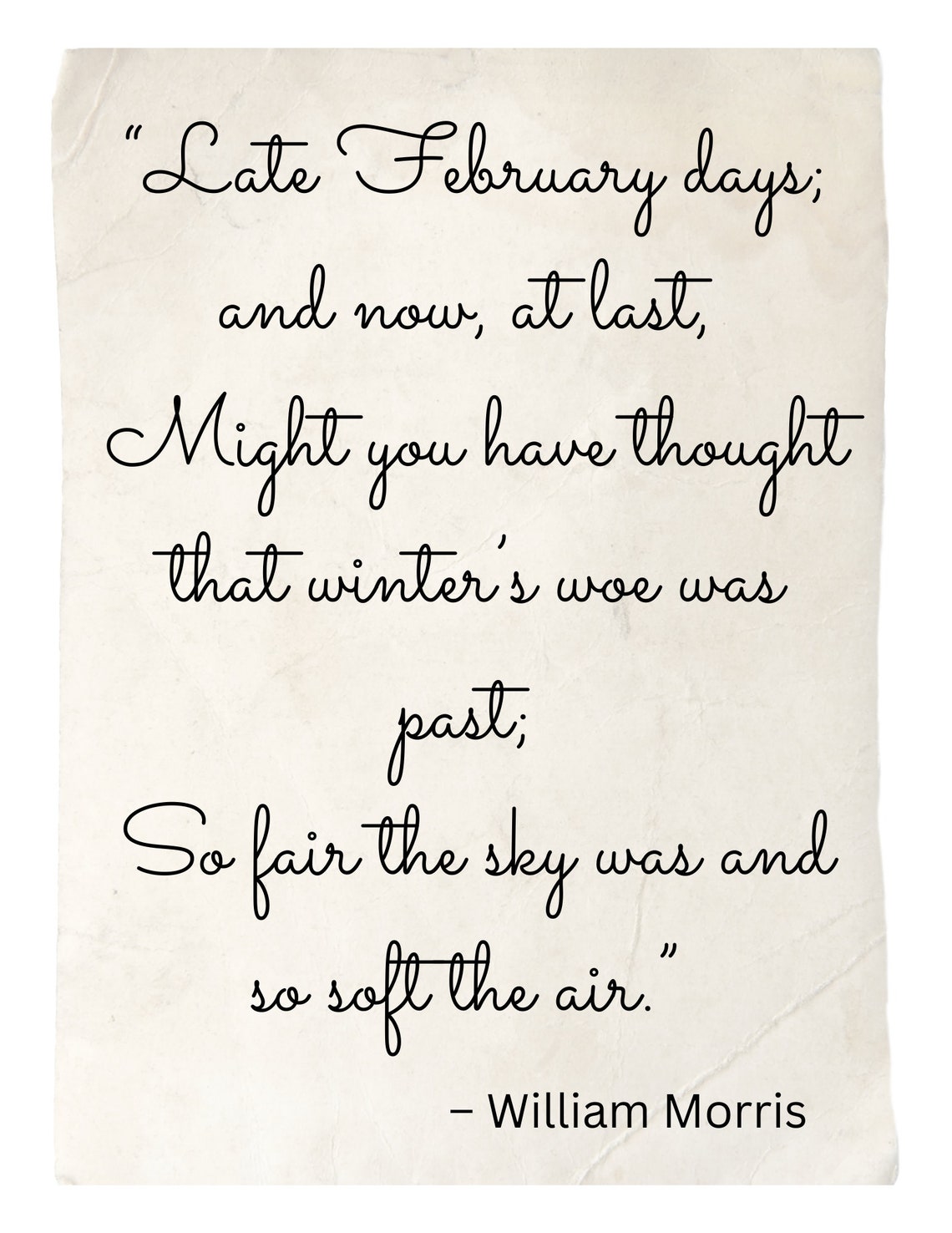 February Quote Instant Download - February Days Quote - William Morris ...