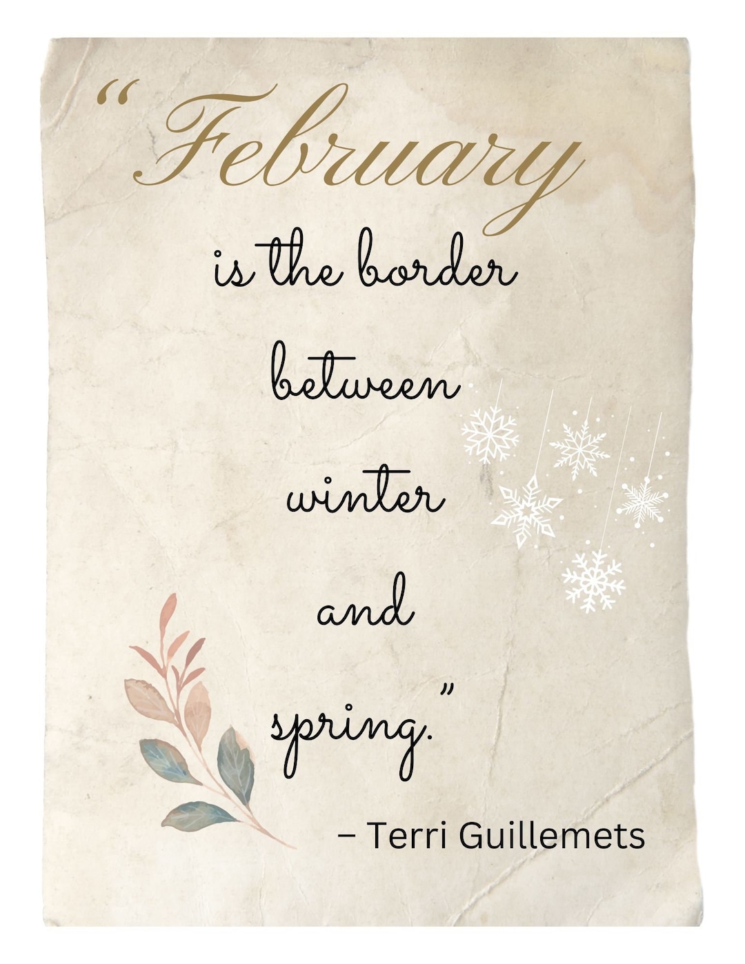 February Quote Instant Download - February is the Border Quote ...