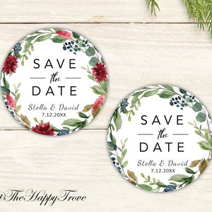 Save the Date Stickers, Personalised Stickers, Wedding Favours, R01 - Etsy