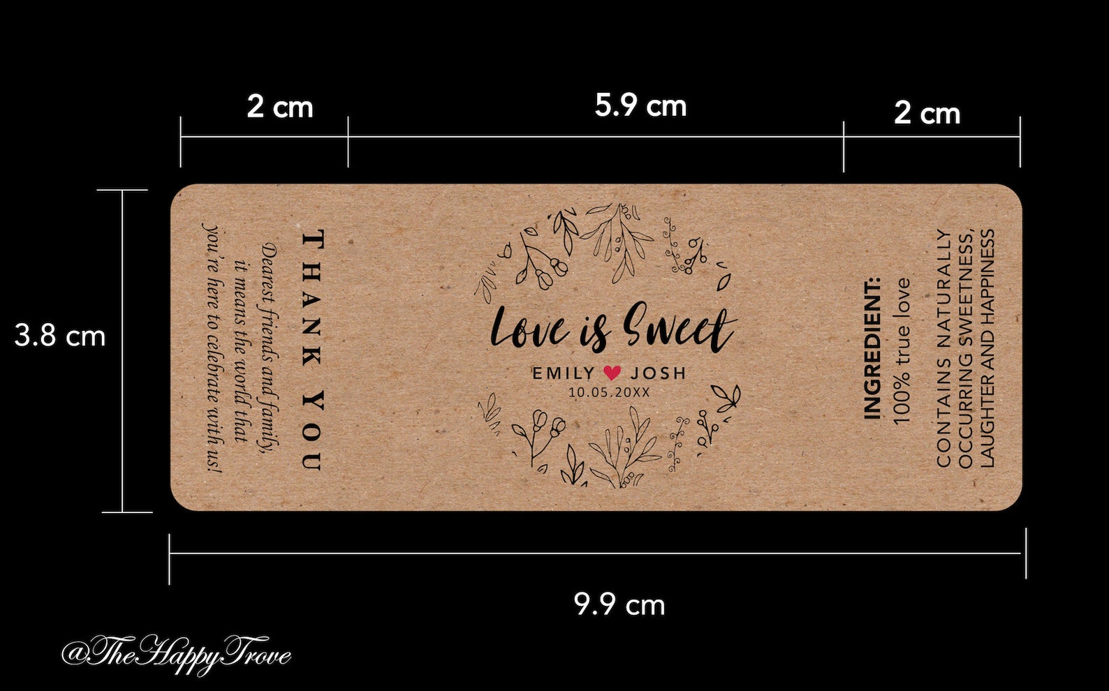 Love is Sweet Kraft Brown Rustic Stickers Personalised - Etsy