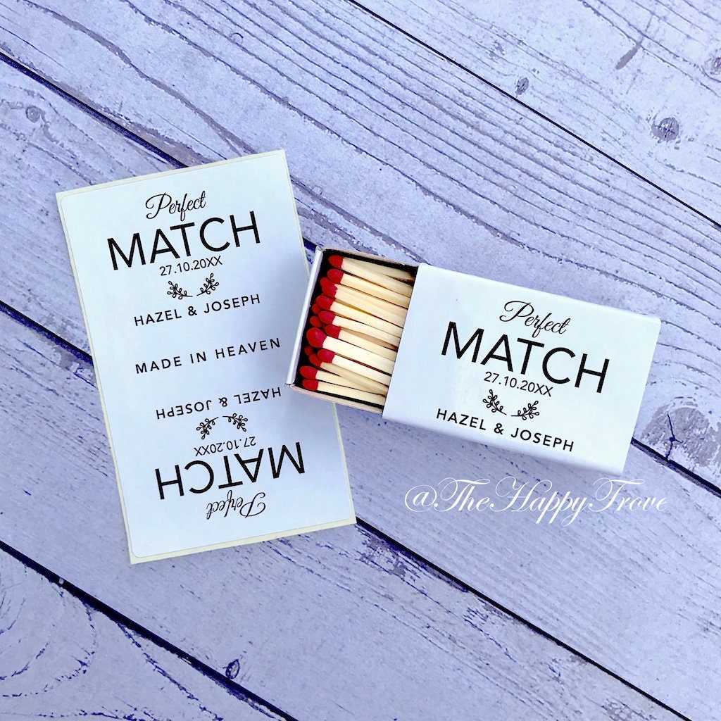 Matchbox Favour Labels the Perfect Match Match Made in | Etsy Australia