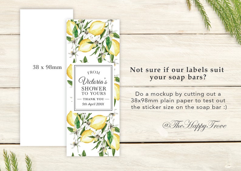 Lemon Themed Soap Labels Set of 14, Wedding Favours, Bridal Shower ...