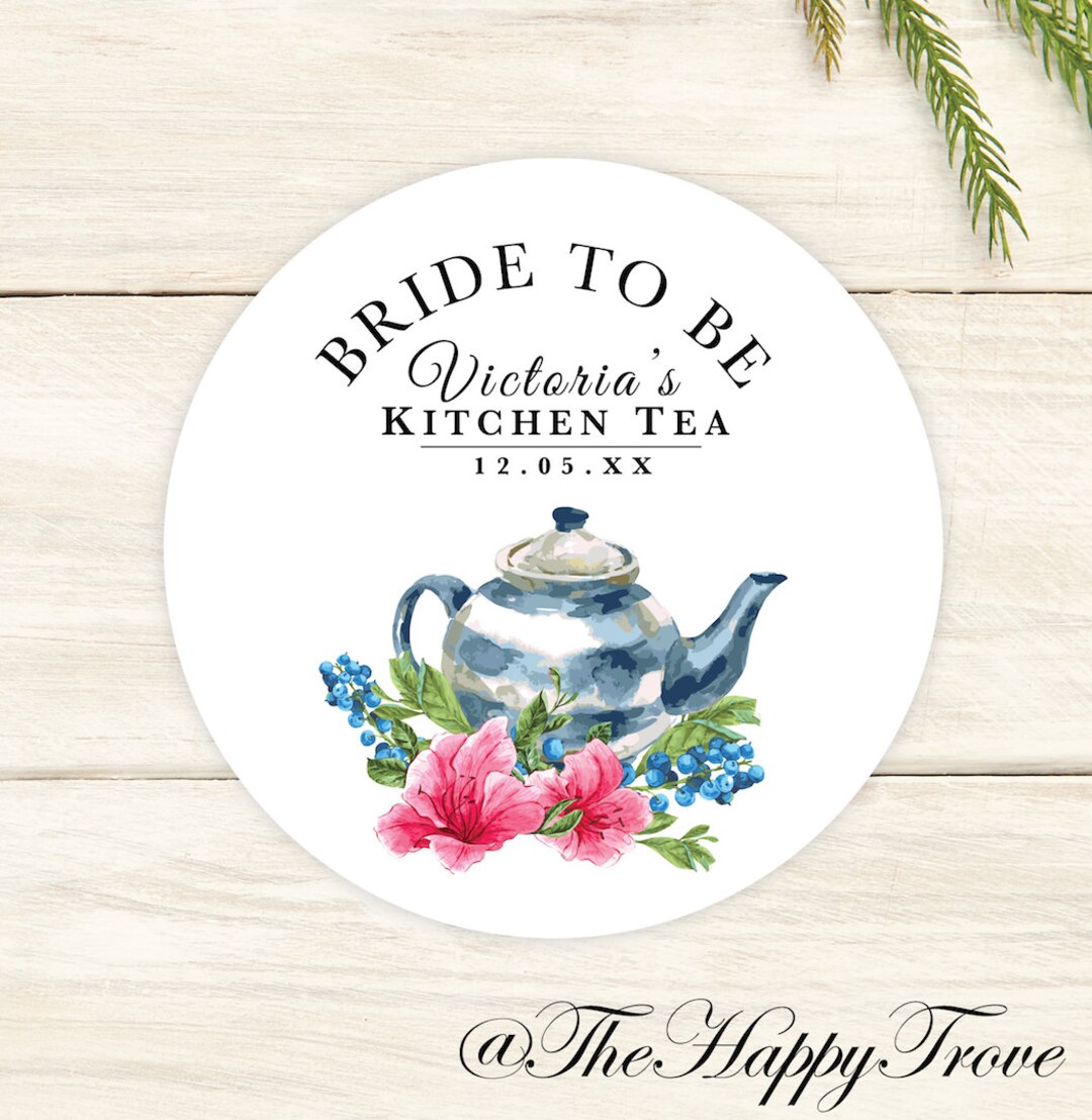 Kitchen Tea Themed Thank You Stickers, Personalised Stickers, Wedding ...