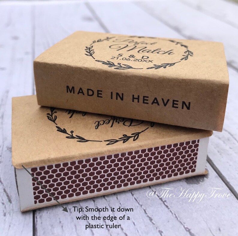 Matchbox Favour Labels, the Perfect Match, Match Made in Heaven, Match ...