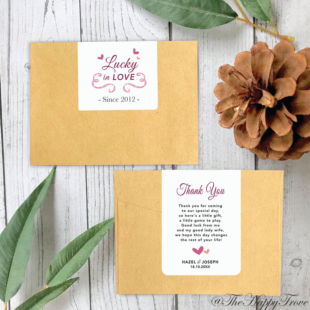 Lottery Ticket Favours Envelopes - Lucky in Love, Scratchy Favours ...