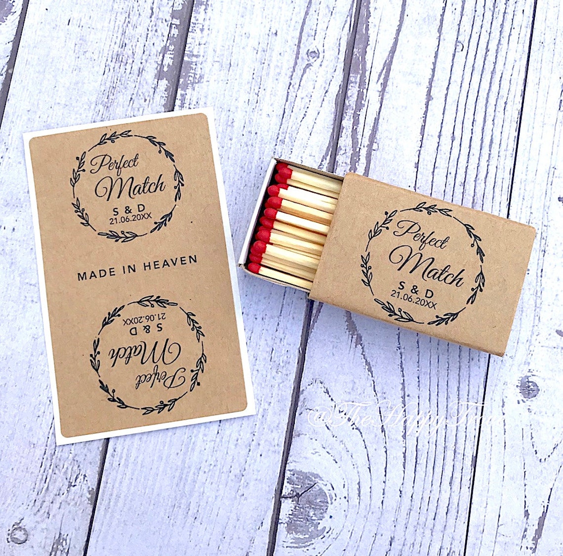 Matchbox Favour Labels, the Perfect Match, Match Made in Heaven, Match ...