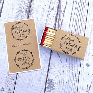 Matchbox Favour Labels the Perfect Match Match Made in - Etsy