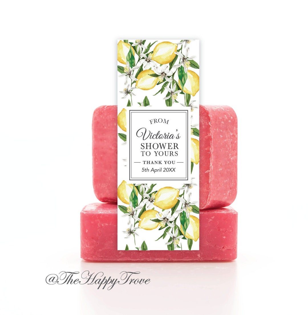 Lemon Themed Soap Labels Set of 14, Wedding Favours, Bridal Shower ...