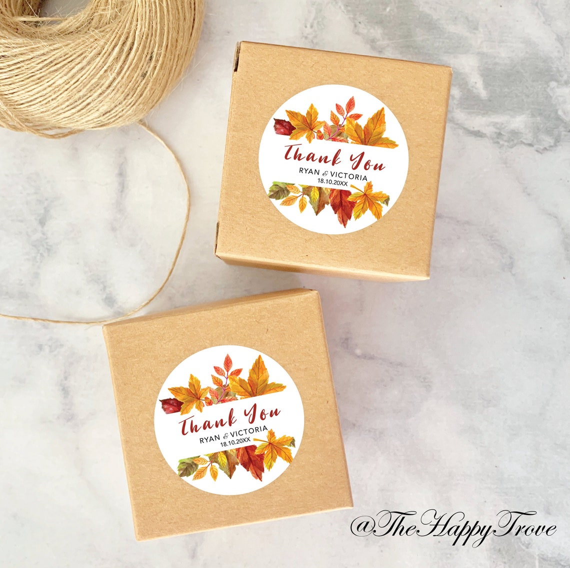 Autumn Themed Thank You Stickers Personalised Stickers - Etsy