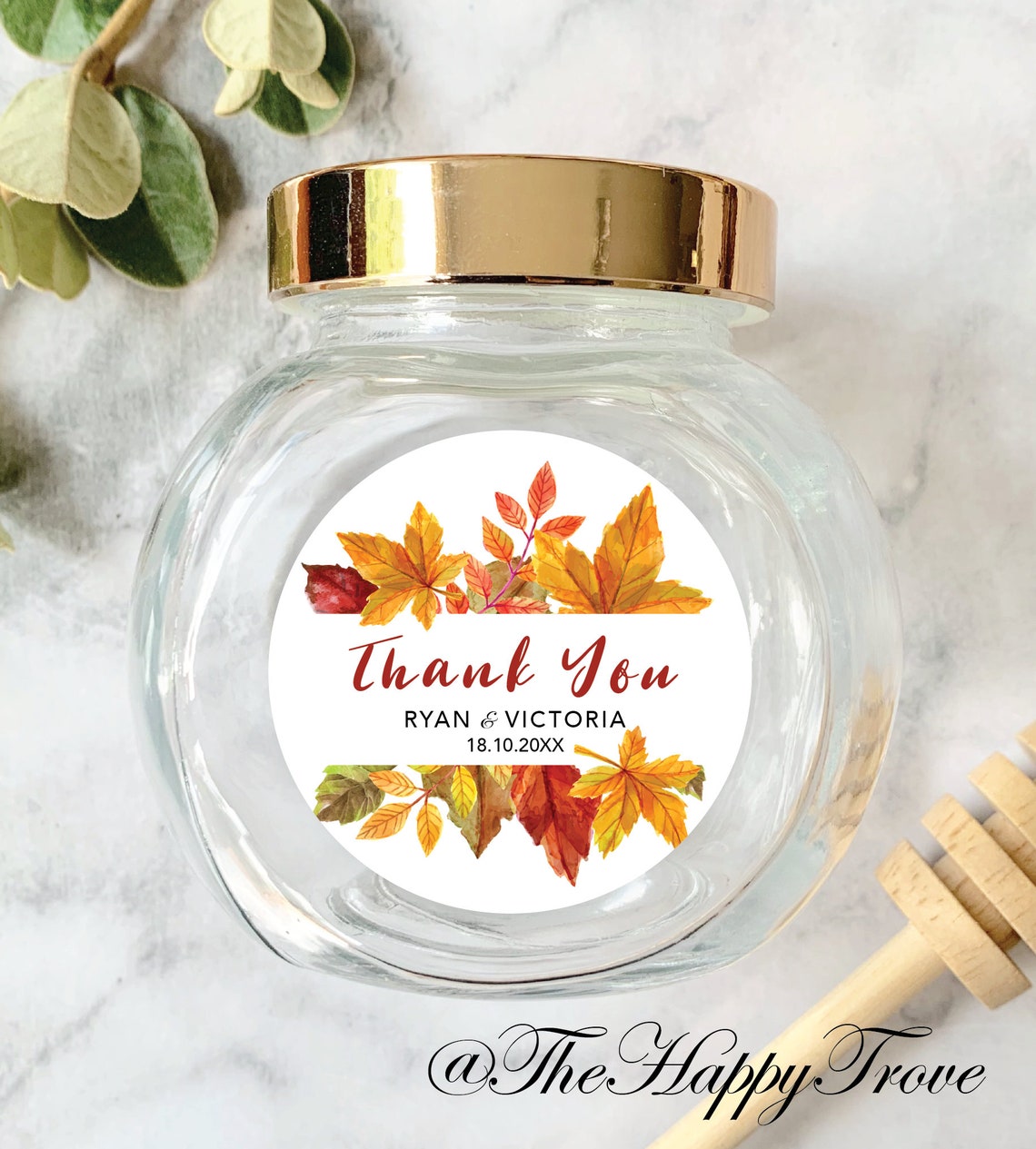 Autumn Themed Thank You Stickers Personalised Stickers - Etsy
