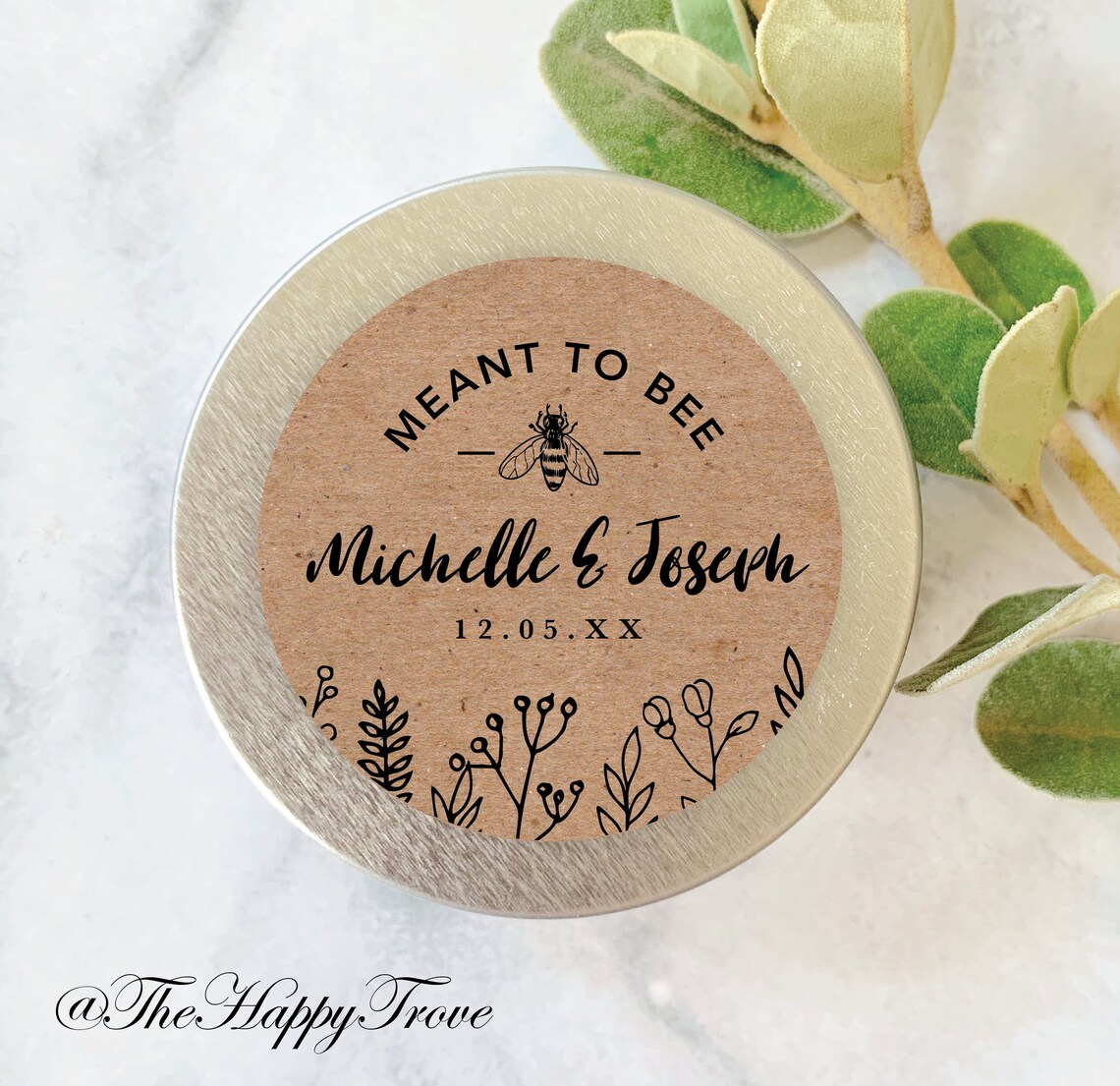 Meant to Bee Rustic Round Stickers Personalised Stickers - Etsy