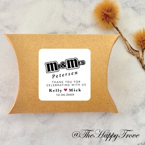 M&M Square Thank You Stickers, Personalised Stickers, Wedding Favours ...