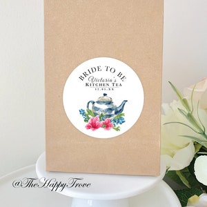 Kitchen Tea Themed Thank You Stickers, Personalised Stickers, Wedding ...