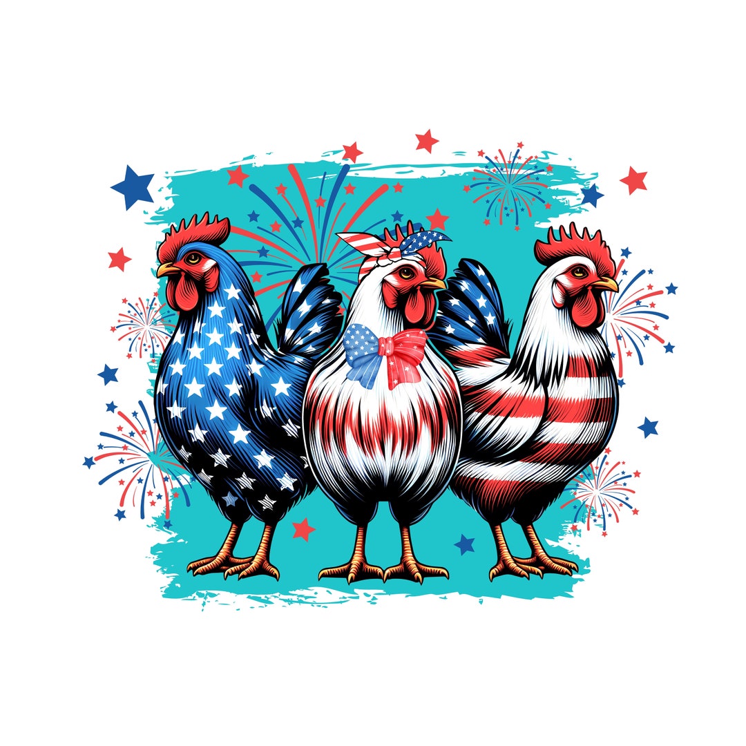 Patriotic USA Chicken PNG: 4th of July Design (digital Download) - Etsy