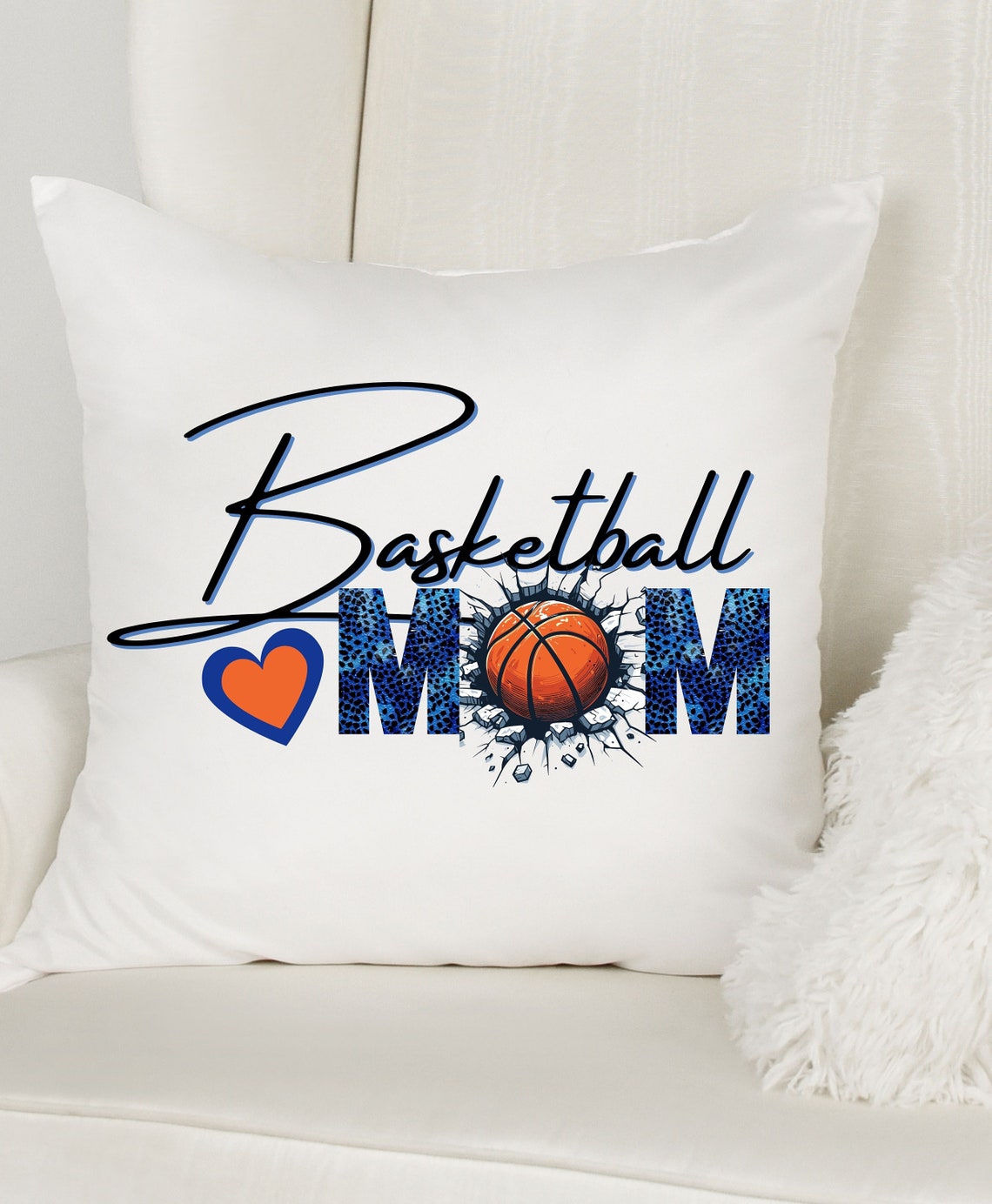 Blue Leopard Print Basketball Mom Sublimation Design for Tshirts ...