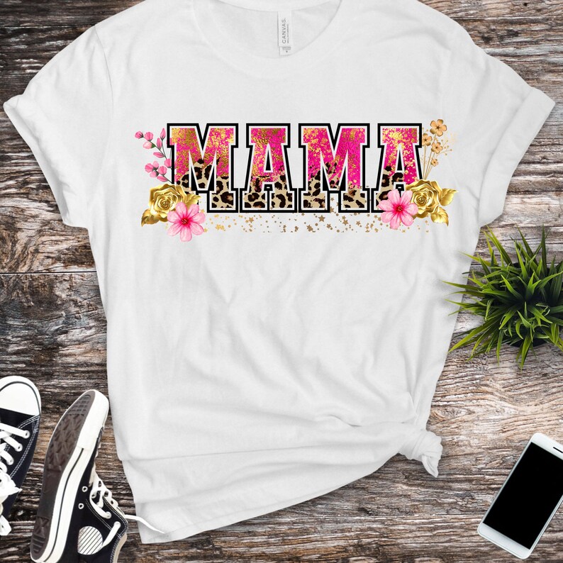 Leopard Print Mama Floral PNG: Spring Sublimation Design (digital ...