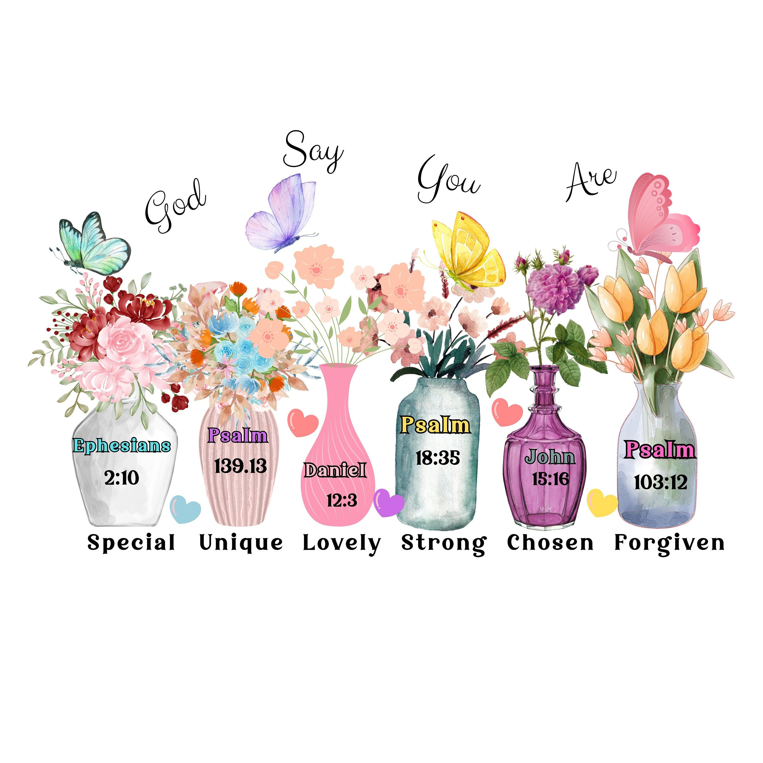 God Says You Are Png, Cute Floral Png , Christian Png, Bible Verse Png ...