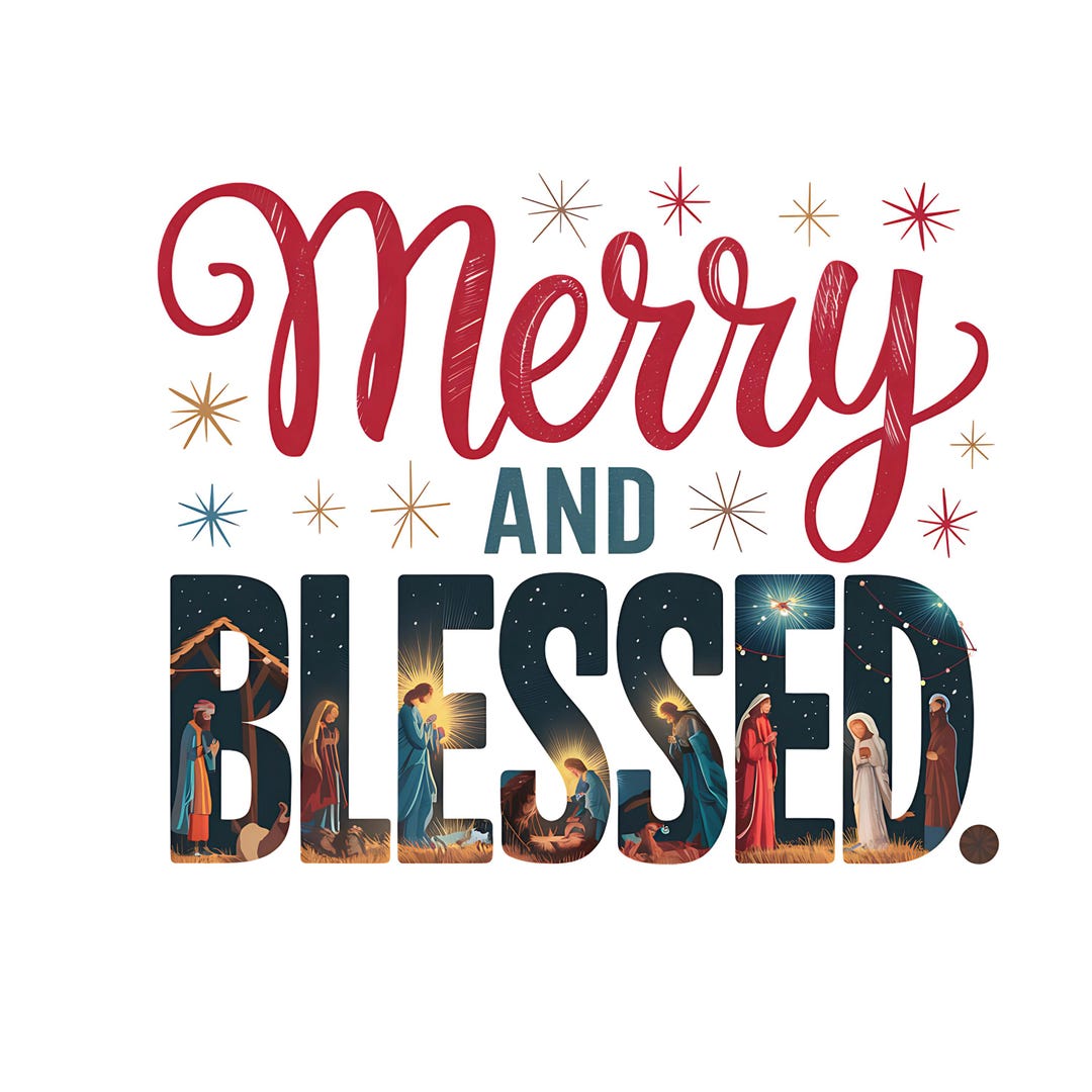 Merry and Blessed Christmas Shepherds PNG: Christian Holiday (digital ...