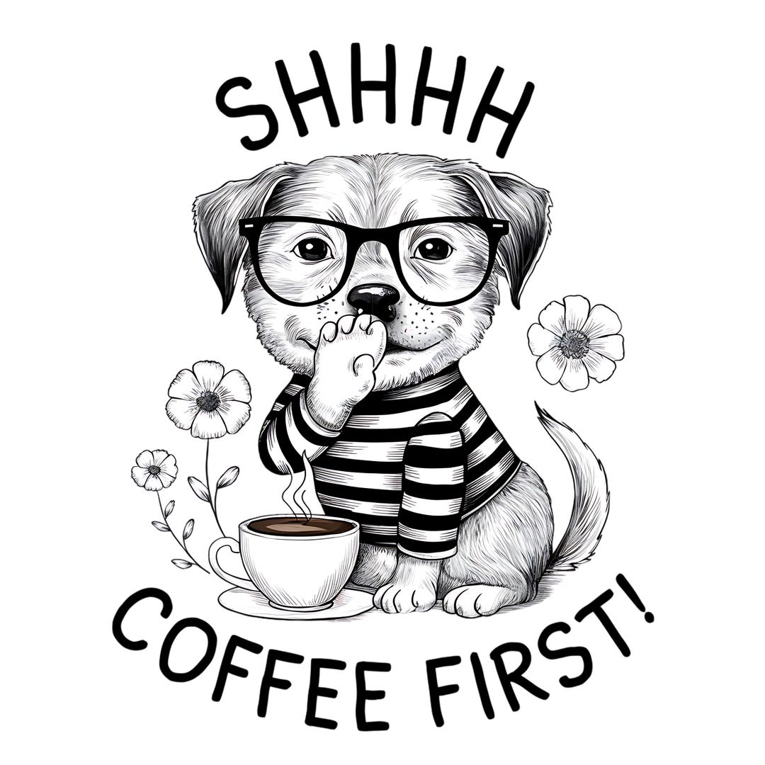 Cute Dog Coffee First Png, Lots of Coffee Print Design, Coffee Lover ...