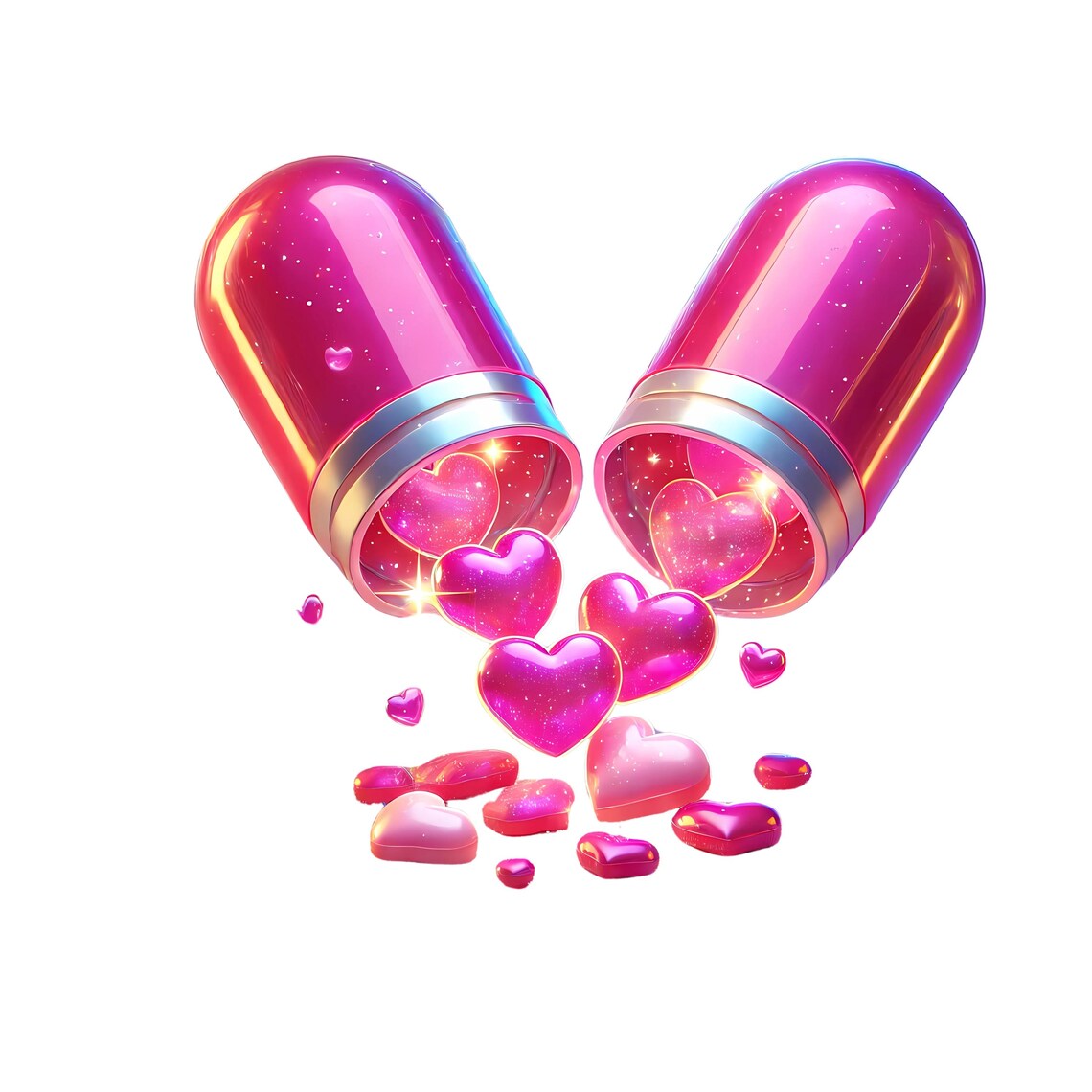 Valentine Heart Capsules Png, Cute Valentines Day Png, Valentines Day ...