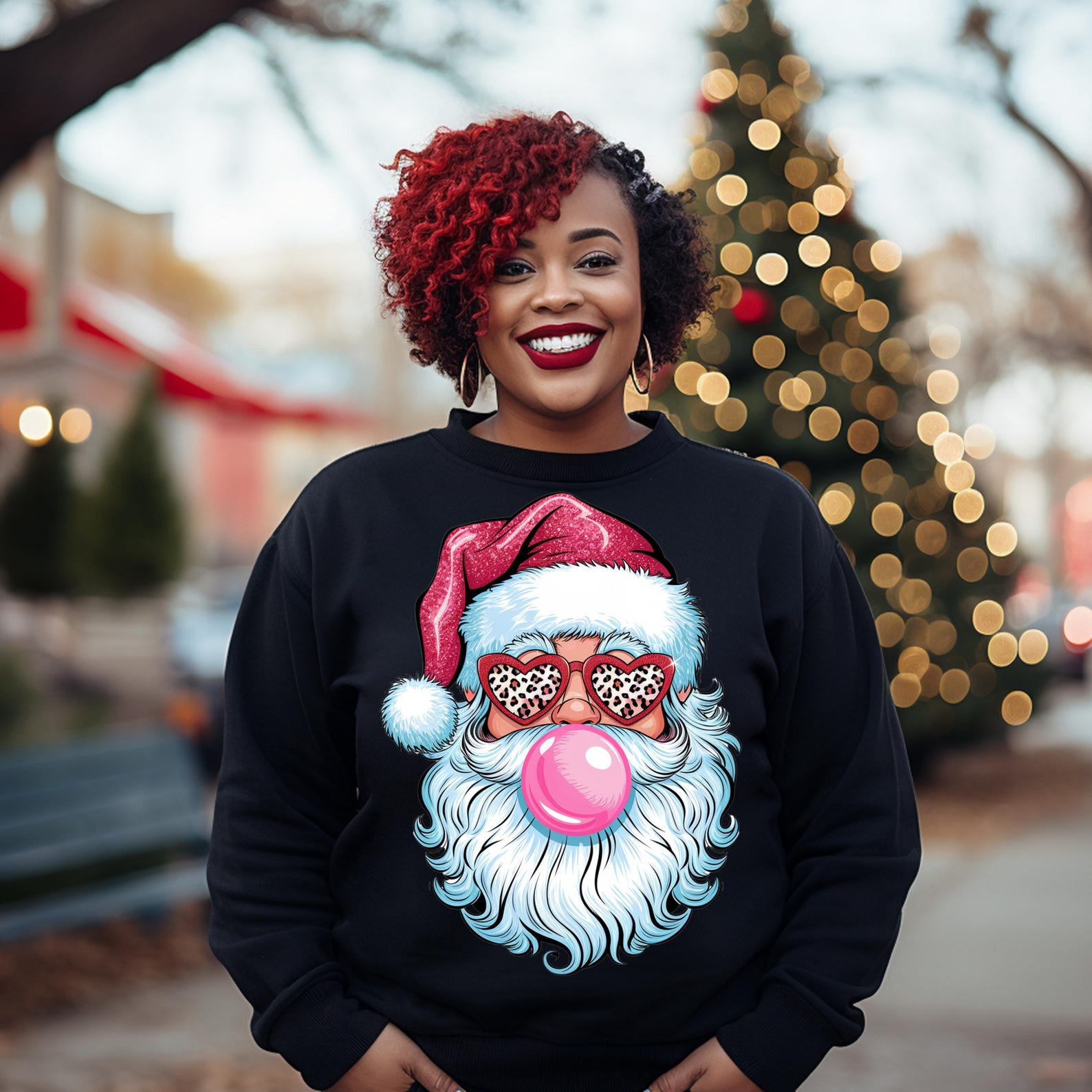 Santa Blowing Bubblegum PNG, Vibrant Colorful Classic Santa Png ...