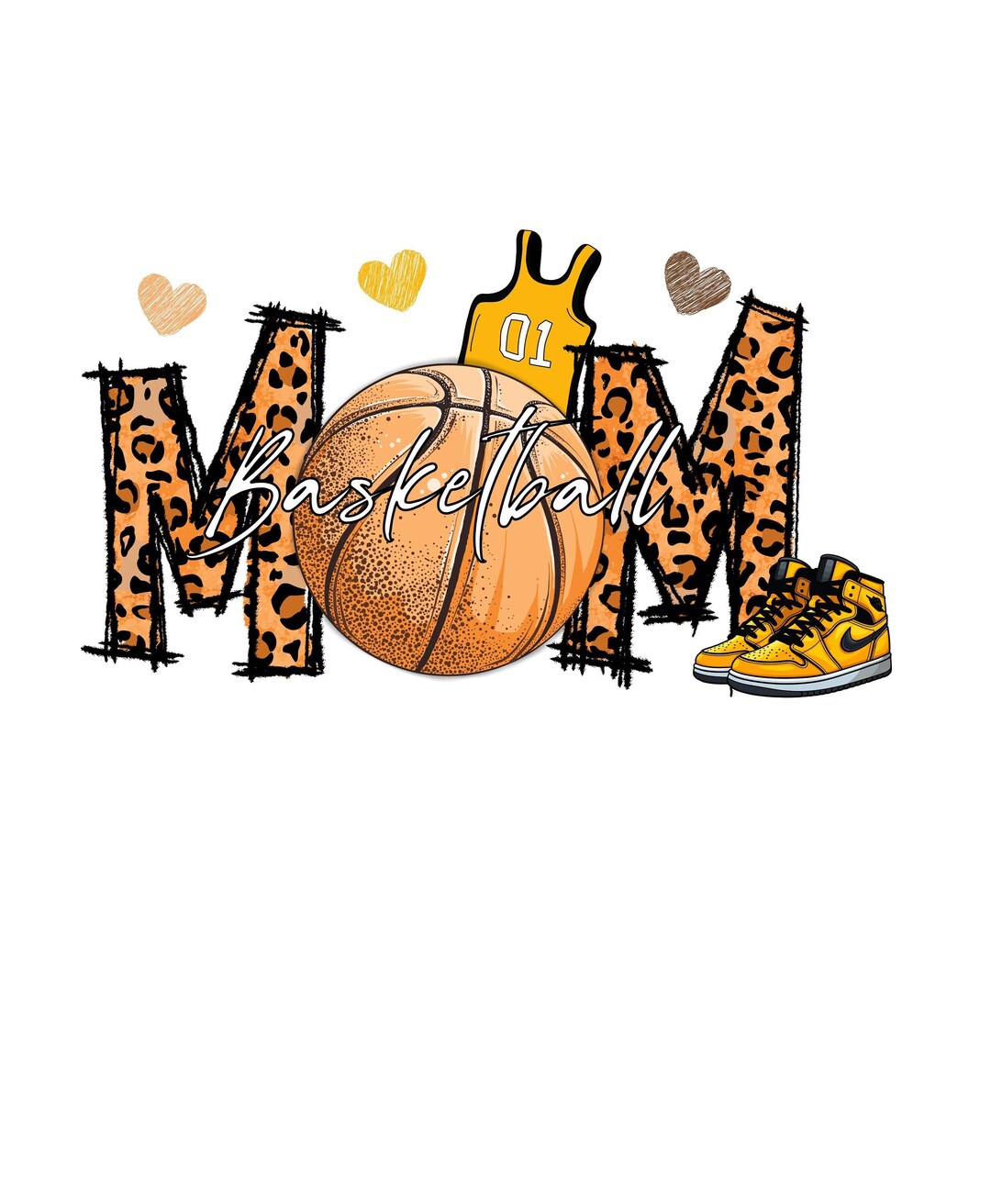 Leopard Print Basketball Mom Design: Sport PNG, T-shirt Clipart - Etsy