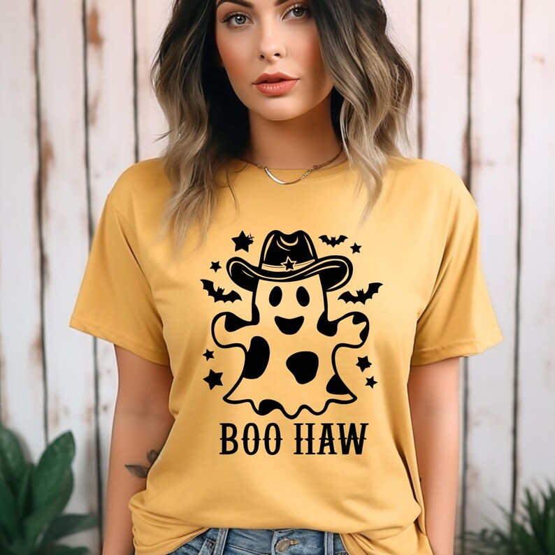 Boo Haw Halloween Cowboy Ghost Png, Halloween Cowgirl PNG, Howdy ...