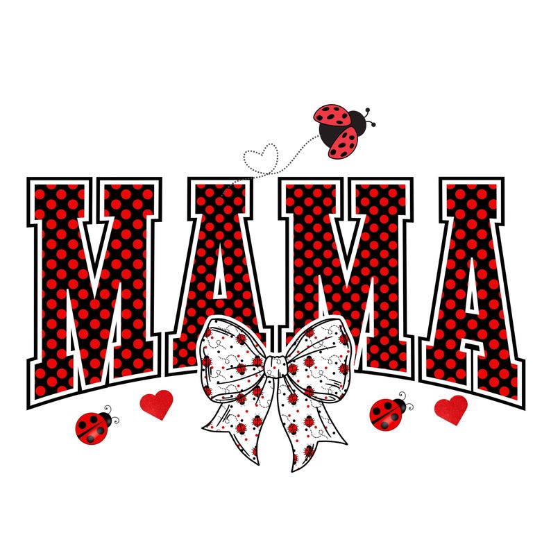 Ladybug Mama PNG: Spring Coquette Bow Clipart (digital Download) - Etsy