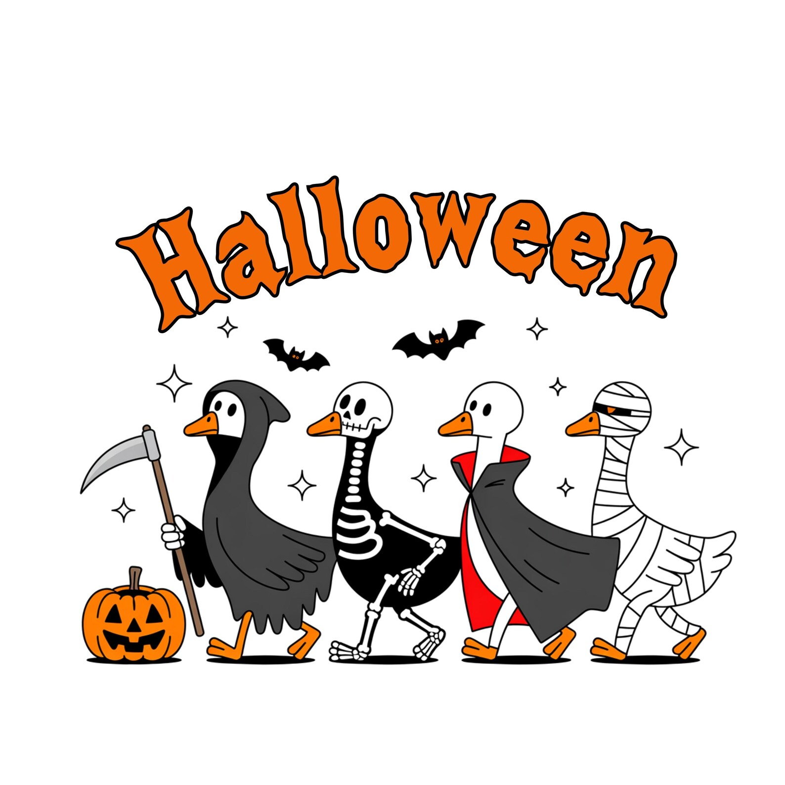 Halloween Ducks PNG, Spooky Ducks Sublimation Png, Instant Download Png ...