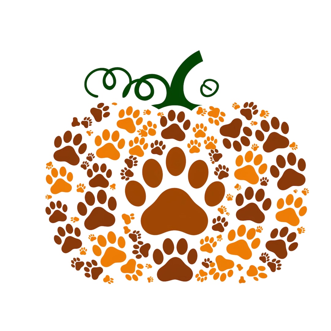 Dog Cat Paws Pumpkin PNG: Halloween Fall Thanksgiving (digital File) - Etsy
