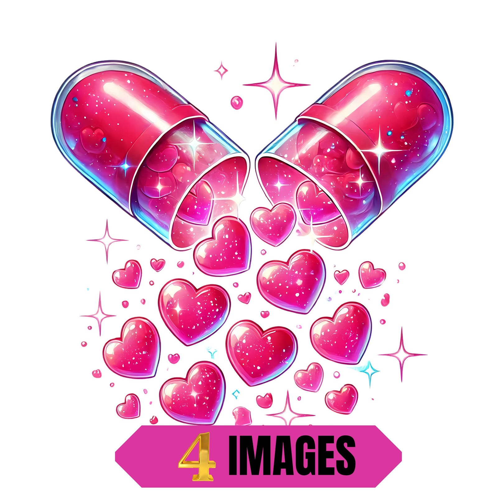 Valentine Heart Capsules Png, Cute Valentines Day Png, Valentines Day ...