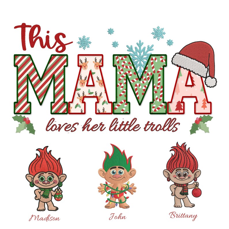 This Mama Loves Christmas Embroidery Png, This Mama Loves Her Little ...