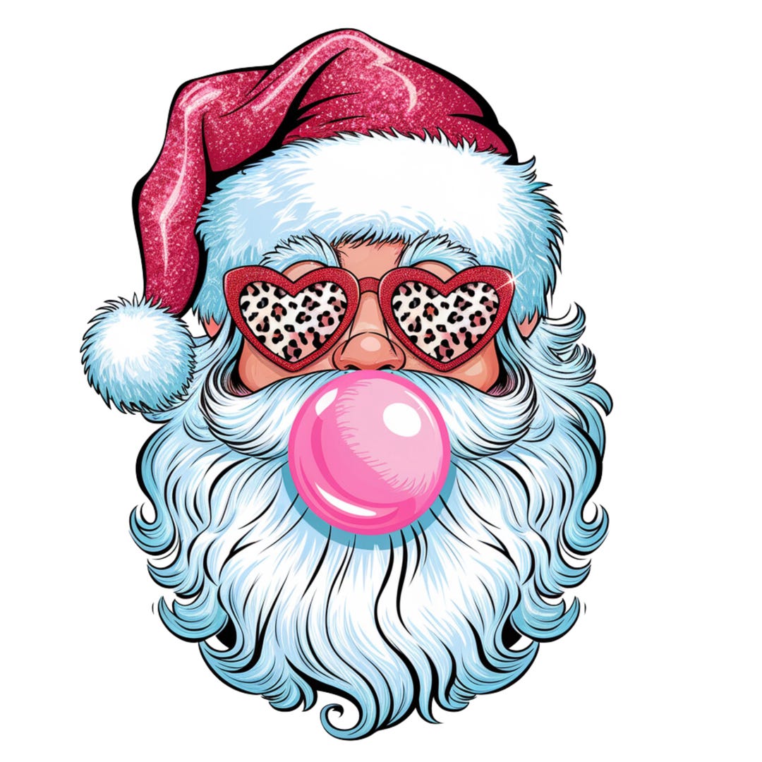 Santa Blowing Bubblegum PNG, Vibrant Colorful Classic Santa Png ...